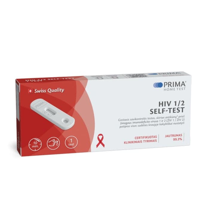 PRIMA, HIV1/2, greitasis savikontrolės ŽIV testas, 1 vnt. | Eurovaistine.lt