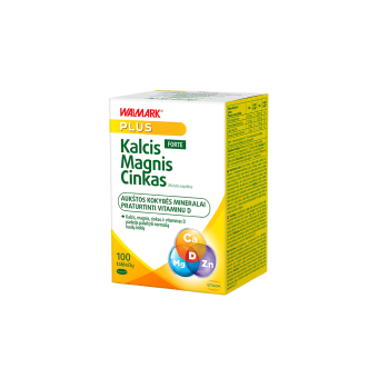 WALMARK KALCIS MAGNIS CINKAS FORTE su vitaminu D, 100 tablečių ...