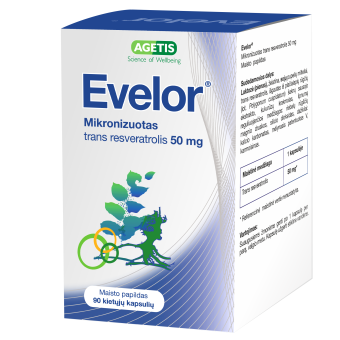 EVELOR TRANS RESVERATROLIS, 50 MG, 90 kietųjų kapsulių | eurovaistine.lt
