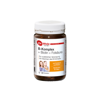 DR. WOLZ B-COMPLEX + BIOTIN + FOLIC ACID YEAST, 300 Tabletės ...