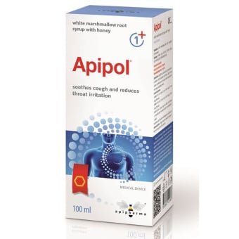 APIPOL svilarožių šaknų sirupas su medumi, 100 ml | eurovaistine.lt