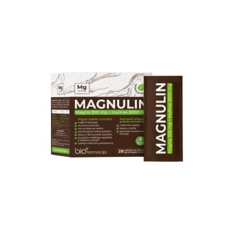 MAGNULIN magnis 300 mg + inulinas 3000 mg, 28 pakeliai | eurovaistine.lt