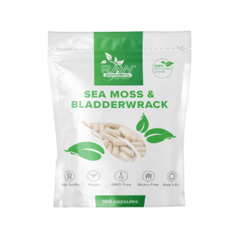 RAW POWDERS SEA MOSS IR BLADDERWRACK, 180 kapsulių | eurovaistine.lt