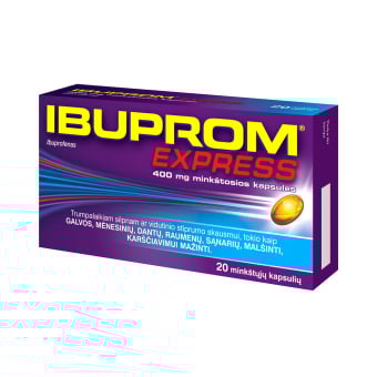 IBUPROM EXPRESS, 400 mg, minkštosios kapsulės, N20 | eurovaistine.lt