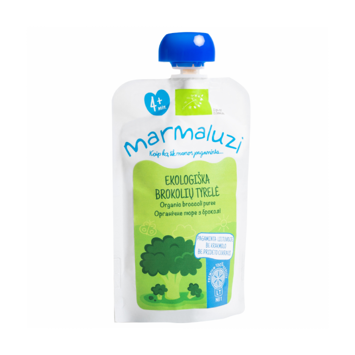 MARMALUZI ekologiška brokolių tyrelė, nuo 4 mėn., LT-EKO-001, 90 g ...