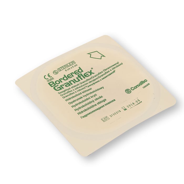 GRANUFLEX hidrokoloidinis tvarstis BORDERED, 6 x 6 cm, 5 vnt ...
