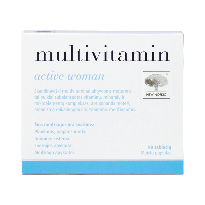 MULTIVITAMIN multivitaminai moterims ACTIVE WOMAN, 90 tablečių ...