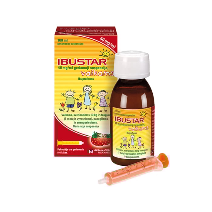 IBUSTAR 40mg/ml, 100 ml ir geriamasis švirkštas, geriamoji suspensija ...