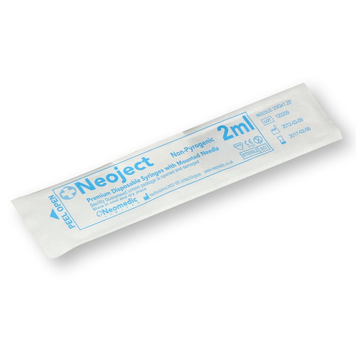 NEOJECT švirkštas su adata 23G, 2 ml, 3 dalių, 1 vnt. | eurovaistine.lt