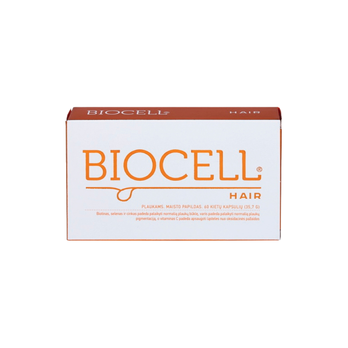 BIOCELL HAIR maisto papildas plaukams, 60 kapsulių | eurovaistine.lt