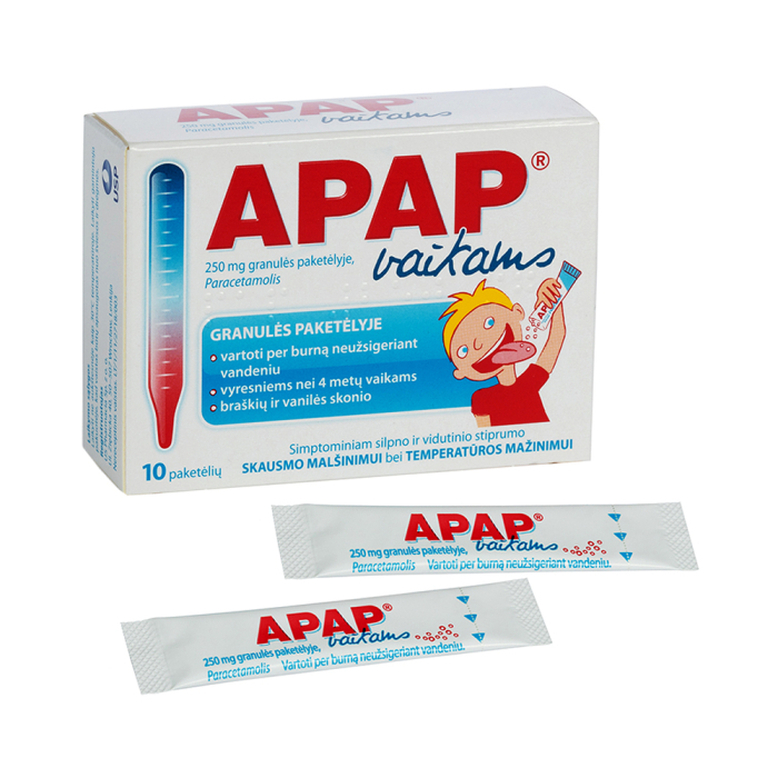 Apap (vaikams), 250mg, Granulės, N10 | eurovaistine.lt