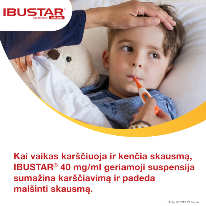 IBUSTAR 40mg/ml, 100 ml ir geriamasis švirkštas, geriamoji suspensija ...