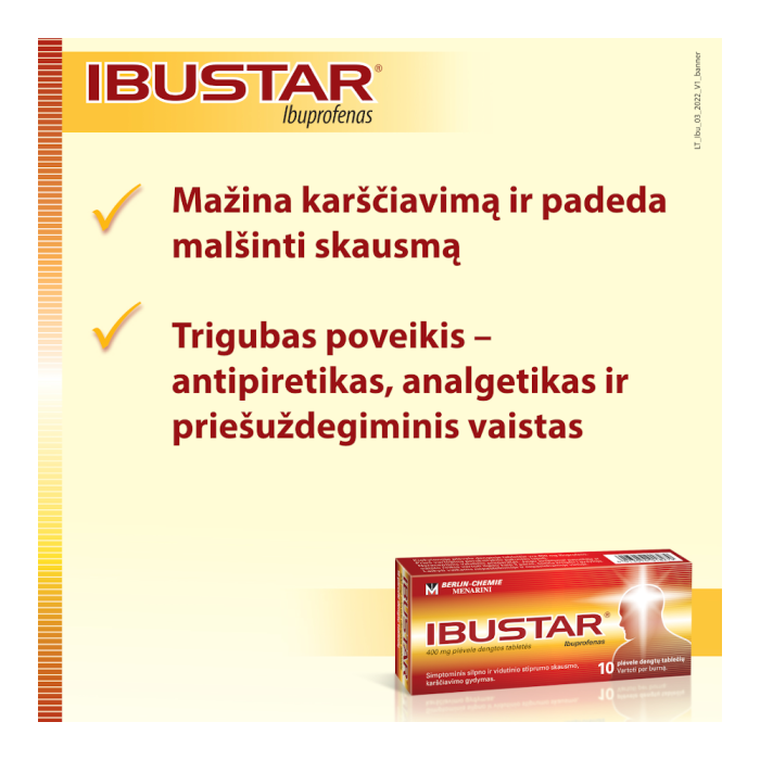 IBUSTAR, 400 mg, plėvele dengtos tabletės, N10 | eurovaistine.lt