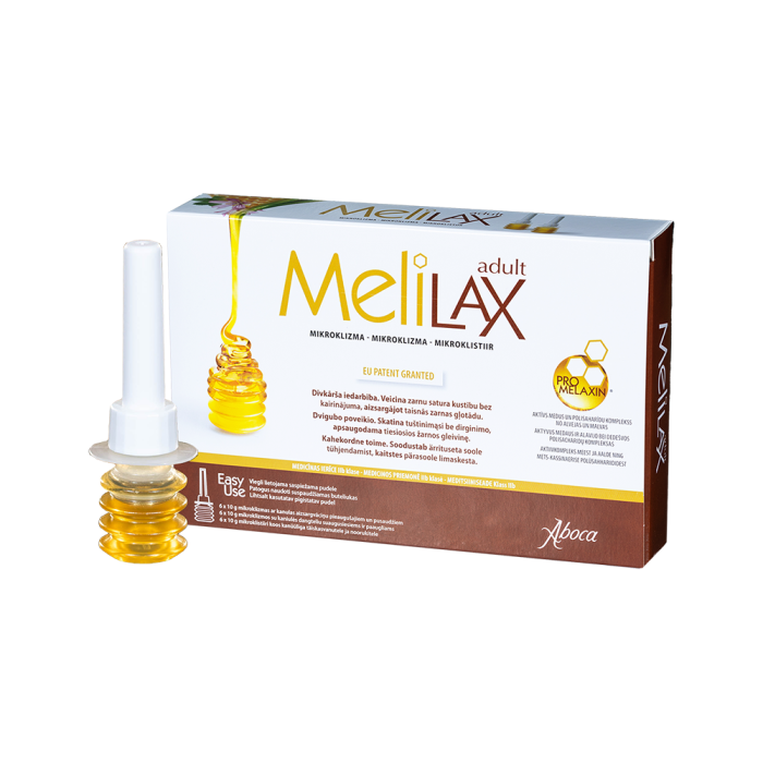 MELILAX mikroklizma ADULT, 10 g x 6 vnt. | eurovaistine.lt