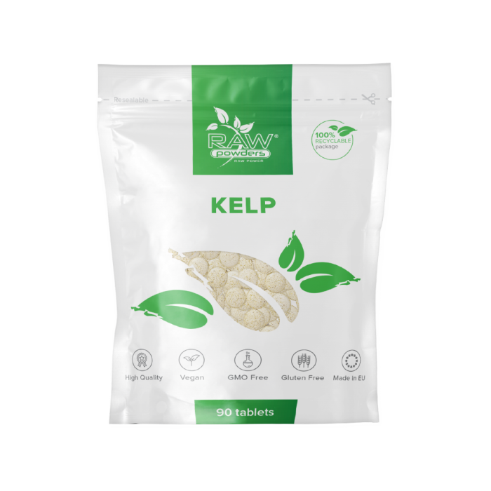 RAW POWDERS KELP SU JODU, 90 tablečių | eurovaistine.lt
