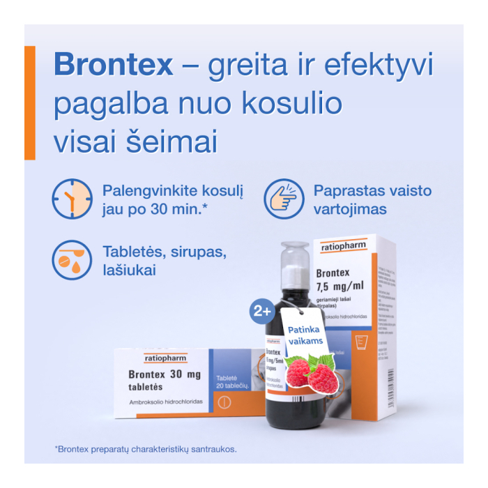 Brontex, 30mg, Tabletės, N20 | eurovaistine.lt