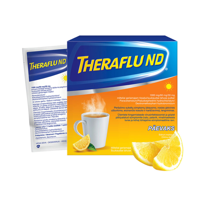 Theraflu ND 1000 mg/60 mg/30 mg, milteliai geriamajam tirpalui, N10 ...