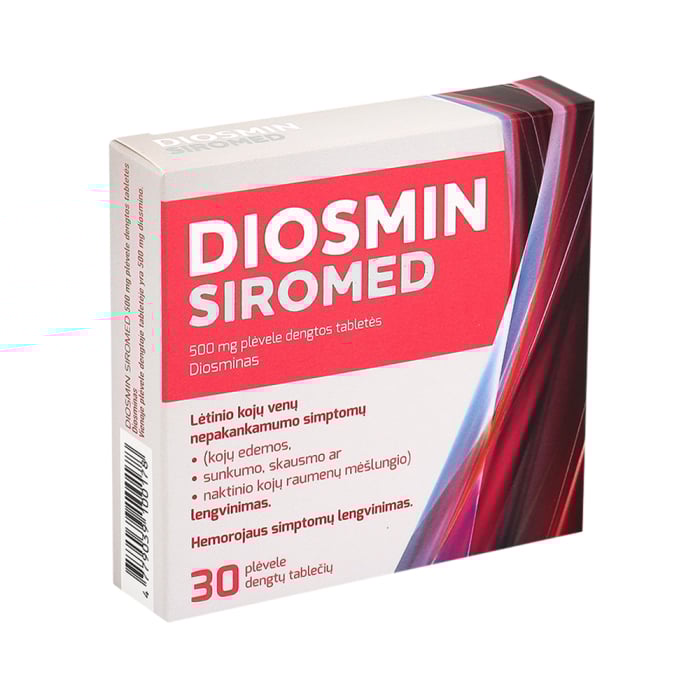 DIOSMIN SIROMED, 500mg, plėvele dengtos tabletės, N30 | eurovaistine.lt