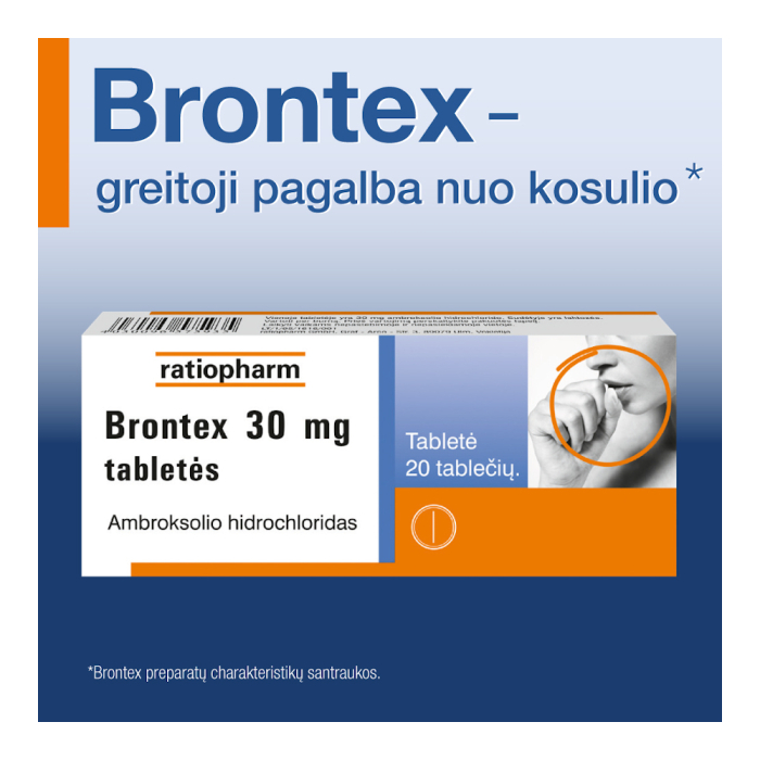 Brontex, 30mg, Tabletės, N20 | eurovaistine.lt