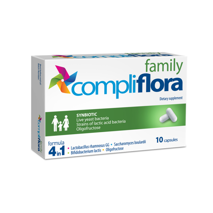 COMPLIFLORA FAMILY probiotikai, 10 kapsulių | eurovaistine.lt