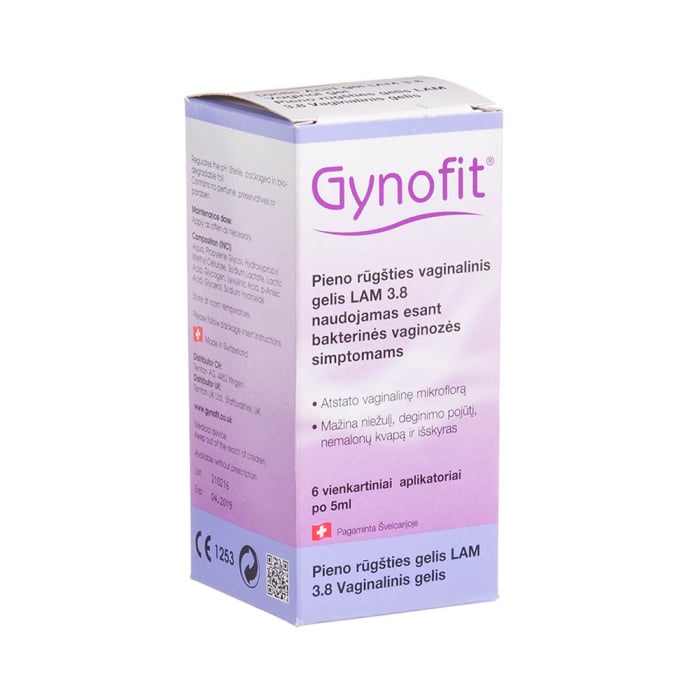 GYNOFIT pieno rūgšties vaginalinis gelis, 6 vnt., 5 ml | eurovaistine.lt