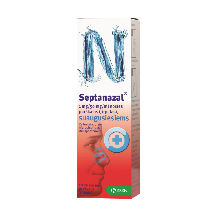 Septanazal 1 mg/50 mg/ml, suaugusiesiems, nosies purškalas (tirpalas ...
