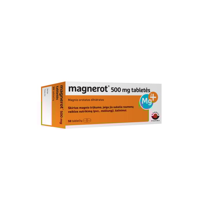 MAGNEROT, 500 mg, Tabletės, N50 | eurovaistine.lt