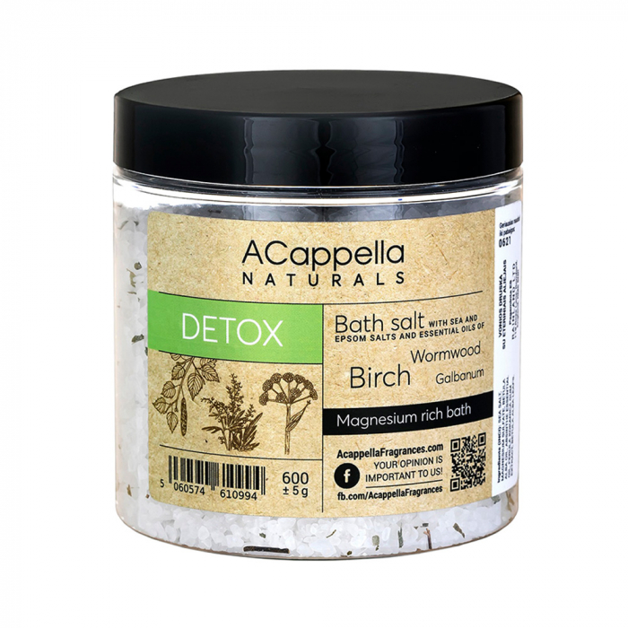 ACAPPELLA NATURALS vonios druska DETOX, 600 g | eurovaistine.lt