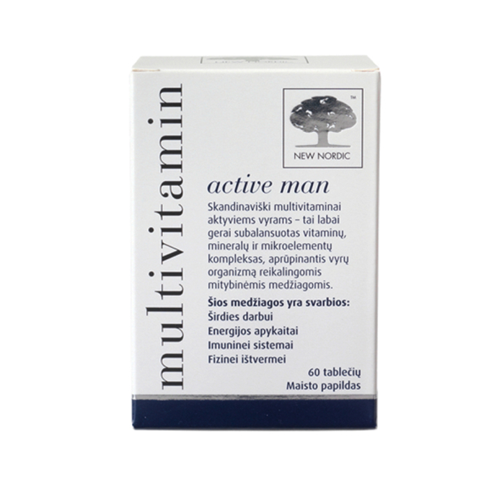 MULTIVITAMIN multivitaminai vyrams ACTIVE MAN, 60 tablečių ...