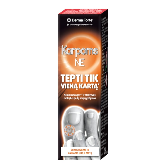 DERMA FORTE priemonė karpoms šalinti KARPOMS NE, 2 ml | eurovaistine.lt