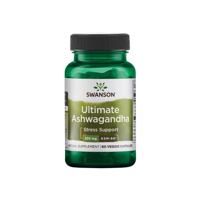 SWANSON AŠVAGANDA (ASHWAGANDHA) ekstraktas KSM-66, 60 kapsulių ...
