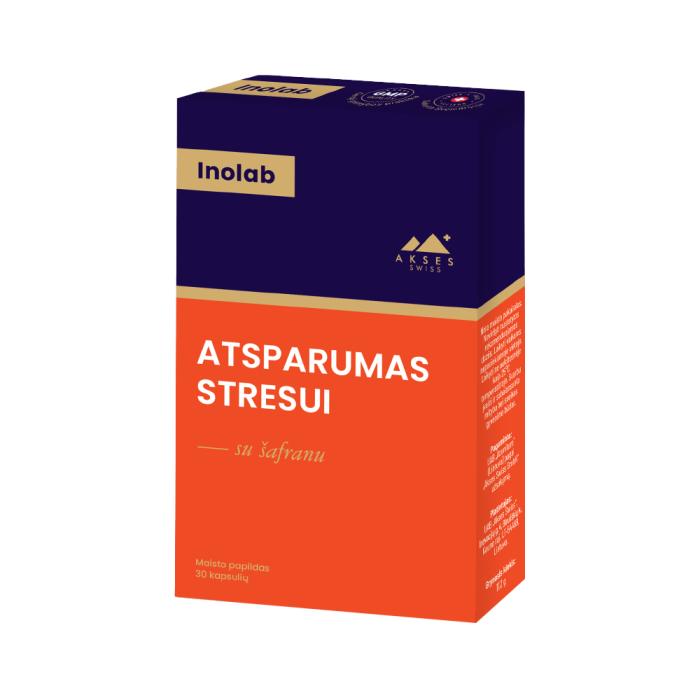 INOLAB ATSPARUMAS STRESUI, 30 kapsulių | eurovaistine.lt