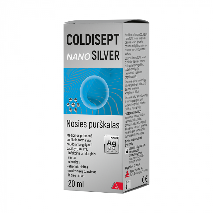 COLDISEPT nosies purškalas NANOSILVER, 20 ml | eurovaistine.lt