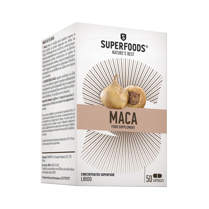 SUPERFOODS MACA (PERUVINĖ PIPIRNĖ), 50 kapsulių | eurovaistine.lt