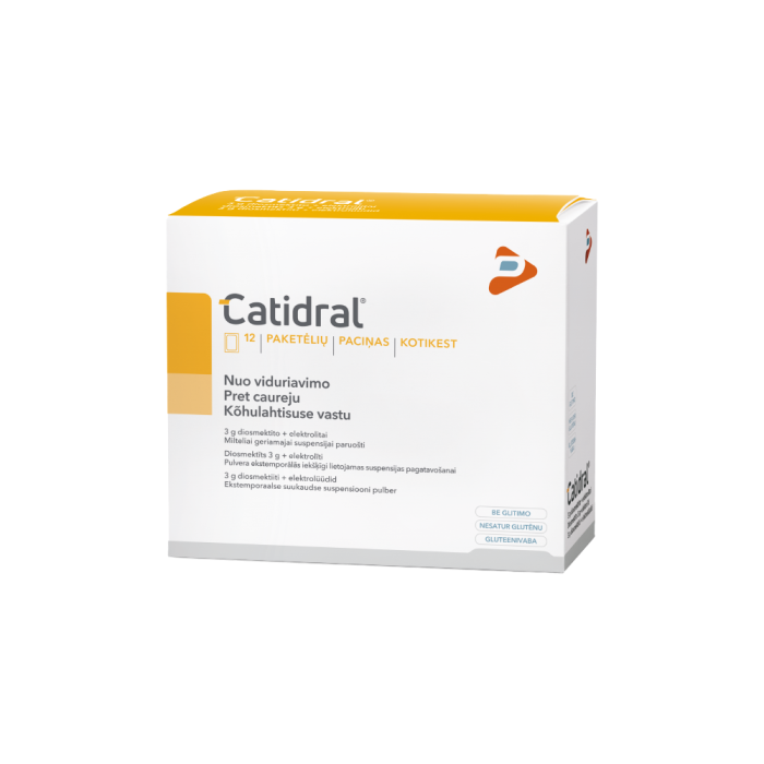 CATIDRAL milteliai nuo viduriavimo geriamajam tirpalui paruošti, 12 ...