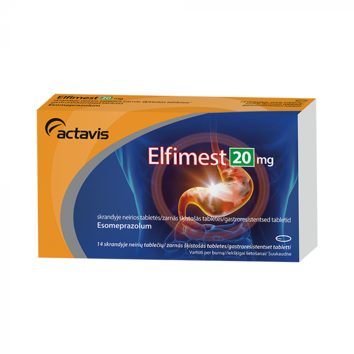 Elfimest, 20 mg, Skrandyje neirios tabletės, N14 | eurovaistine.lt