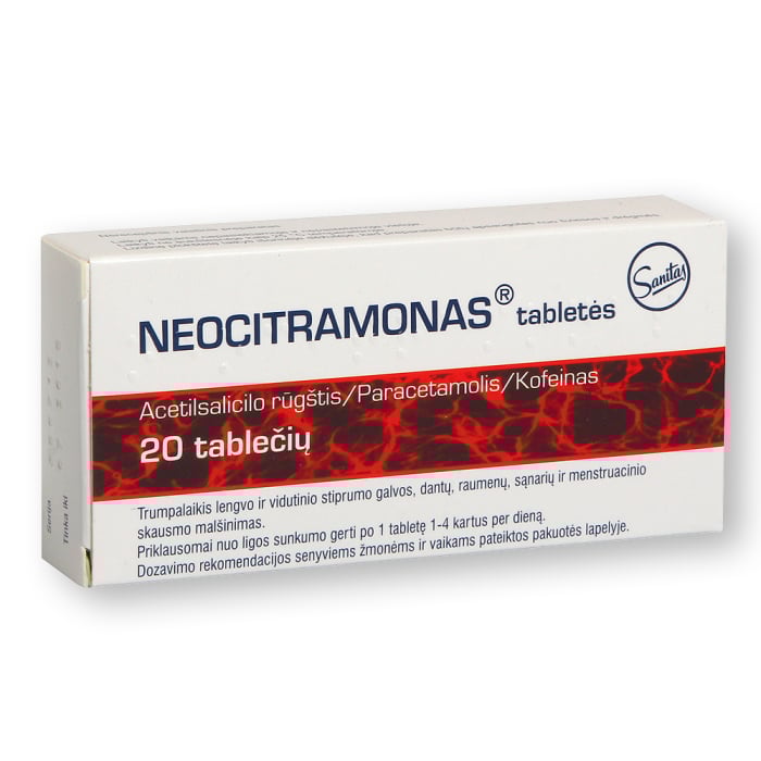 NEOCITRAMONAS, 240mg+200mg+30mg, Tabletės, N20 | eurovaistine.lt