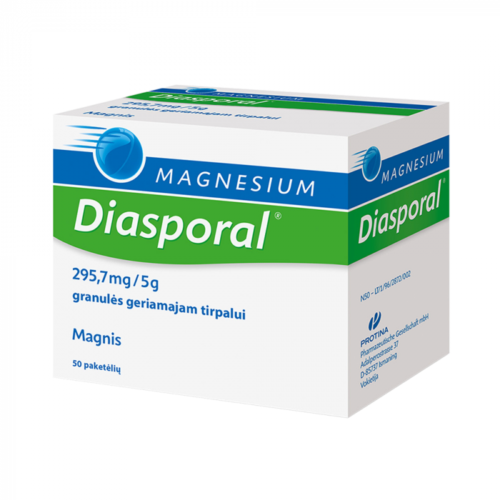 Magnesium-Diasporal, 295,7mg/5g, granulės geriamajam tirpalui, N50 ...