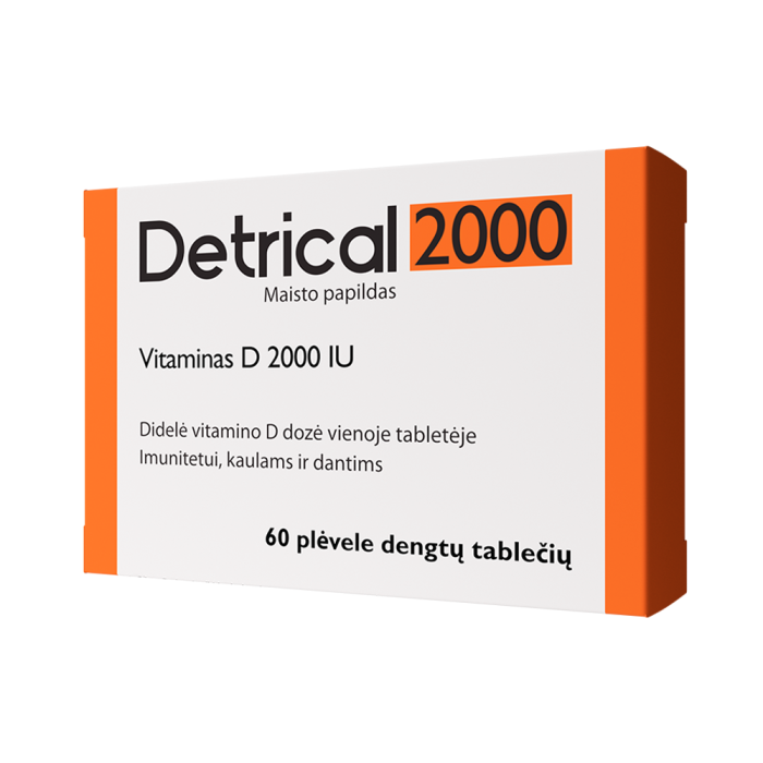 DETRICAL VITAMINAS D3 2000 IU, 60 plėvele dengtų tablečių | eurovaistine.lt