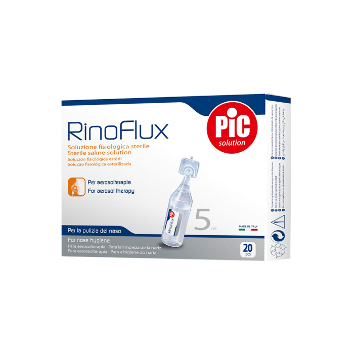 RINOFLUX sterilus fiziologinis tirpalas inhaliacijoms ir nosiai, 5 ml x ...