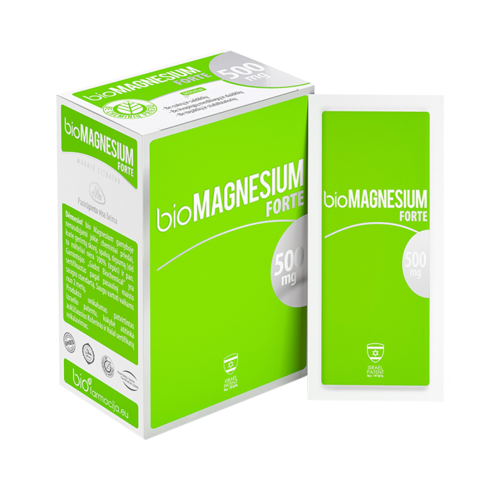 bioMAGNESIUM FORTE 500 mg, 20 pakelių | eurovaistine.lt