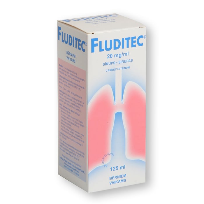 Fluditec, 20mg/ml, 125 ml ir taurelė, Sirupas, N1 | eurovaistine.lt